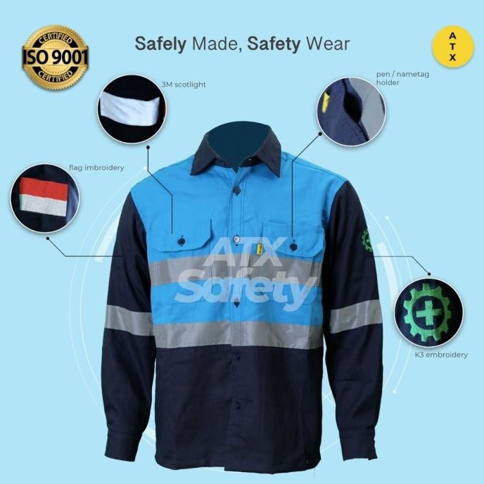 Jual Wearpack Safety Baju Kerja Lengan Panjang Kombinasi Merk ATX ...