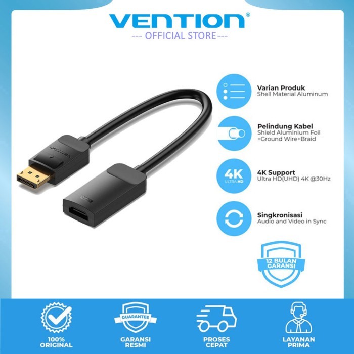Jual Hemat Vention Display Port To Hdmi Adapter Dp To Hdmi Converter ...