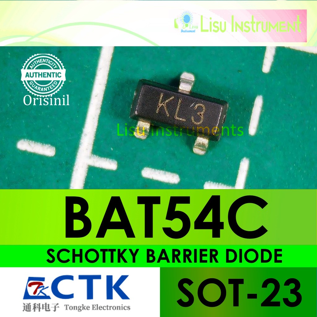 Jual TKBAT54C 30V 200mA Schottky Barrier Rectifier KL3 BAT54C SOT-23 CTK Electronics | Shopee ...