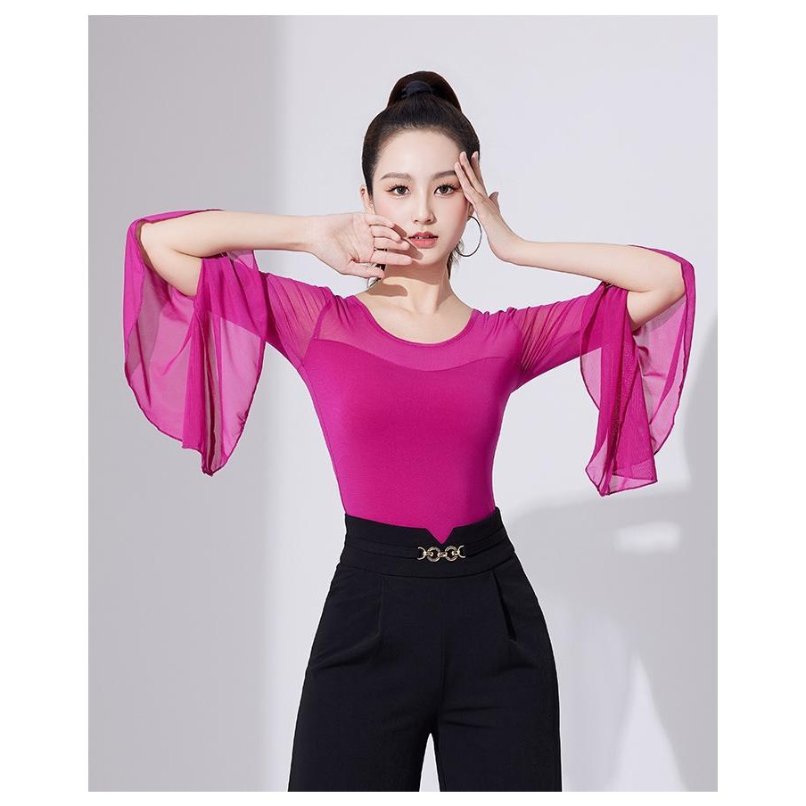 Jual Fashion Modern Dance Top/Women's New National Standard Dance Latin ...