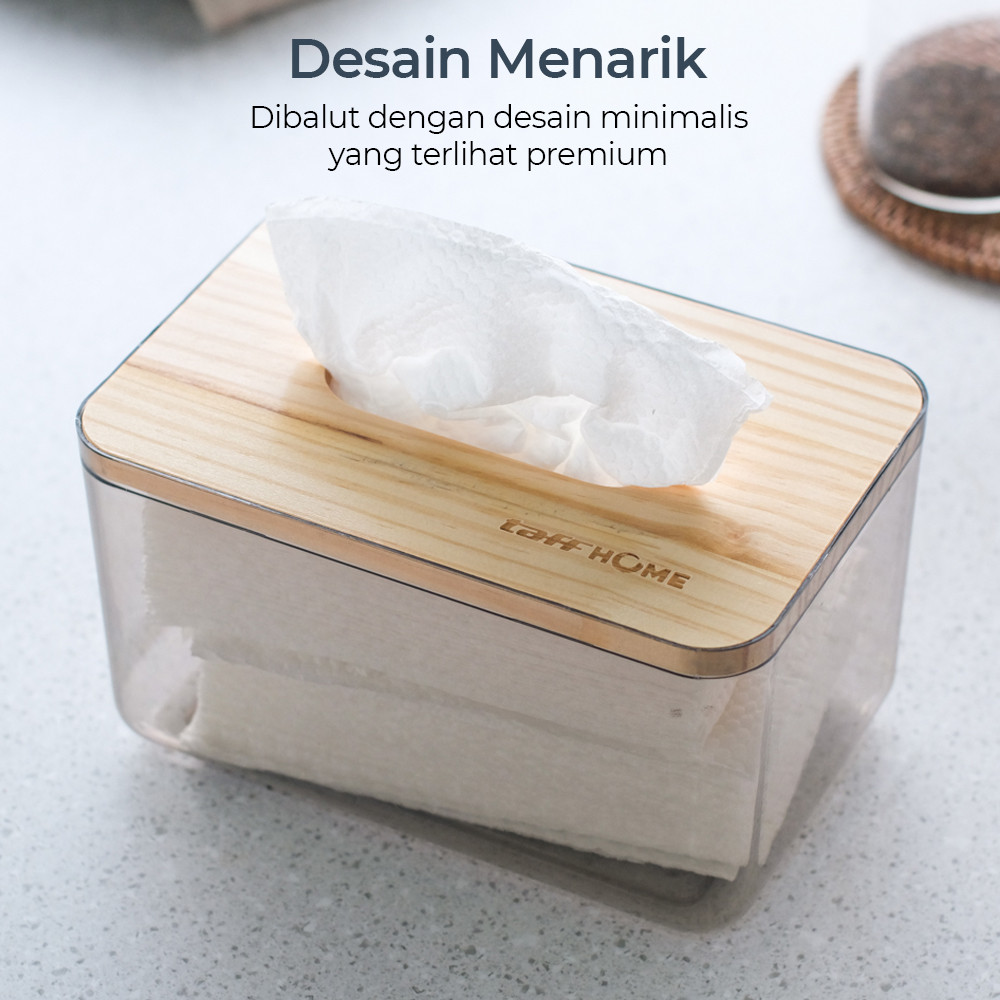 Jual [Great Store] TaffHOME Kotak Tisu Kayu Nordic Minimalist Tissue ...