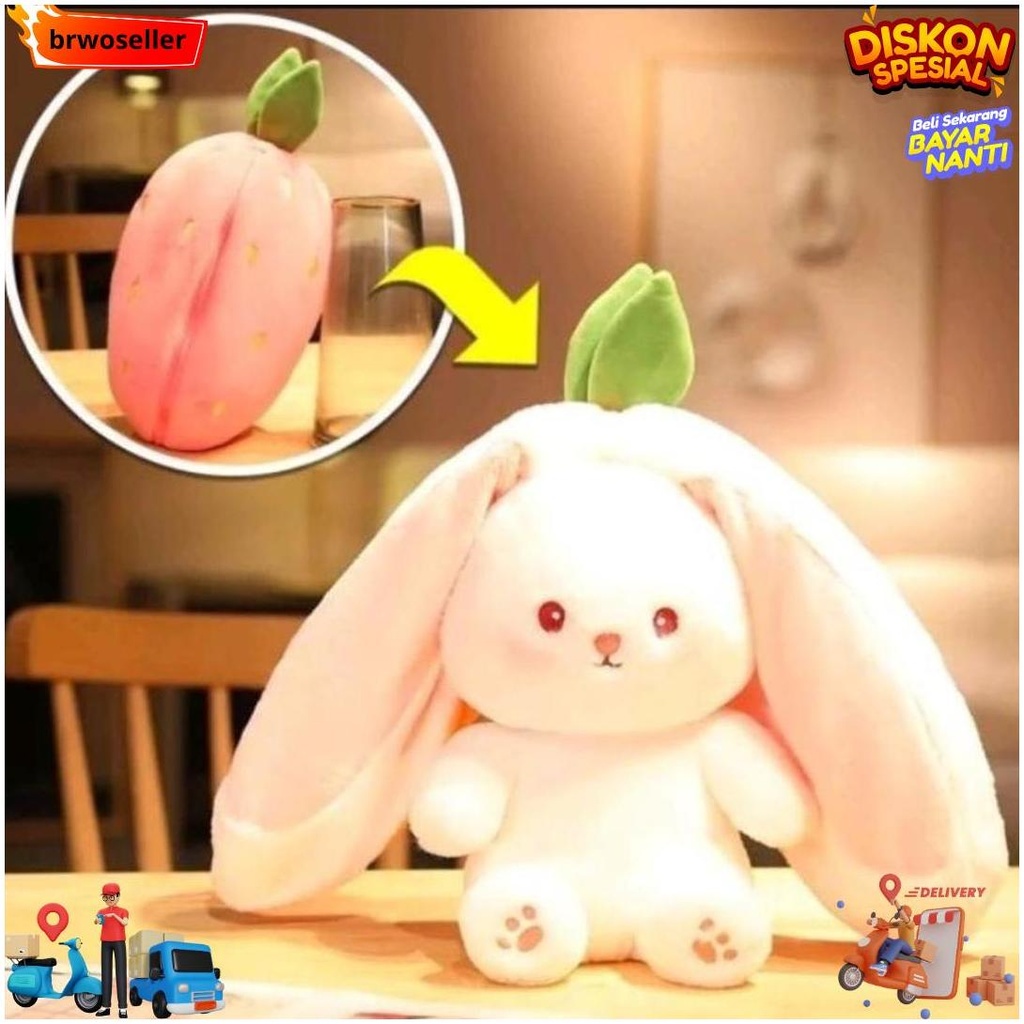 Jual Mainan Anak Boneka Kelinci Rabbit Strawberry Wortel Flip ...