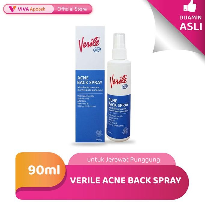 Jual verile acne back spray untuk jerawat punggung (90 ml) | Shopee ...