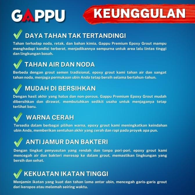 Jual GAPPU - Premium Epoxy Tile Grout ( Nat Lantai Marmer Keramik ) GT | Shopee Indonesia