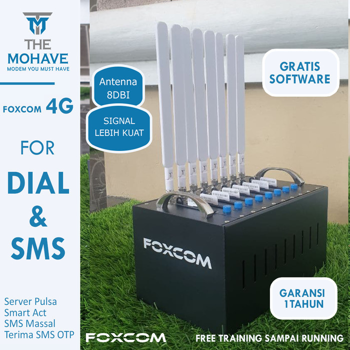 Jual MODEM FOXCOM 4G 8 PORT USB ALAT SERVER PULSA, SMS & DIAL MASSAL ...