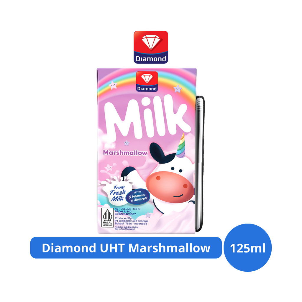 Jual Diamond Milk Susu UHT Marshmallow 125ml | Shopee Indonesia