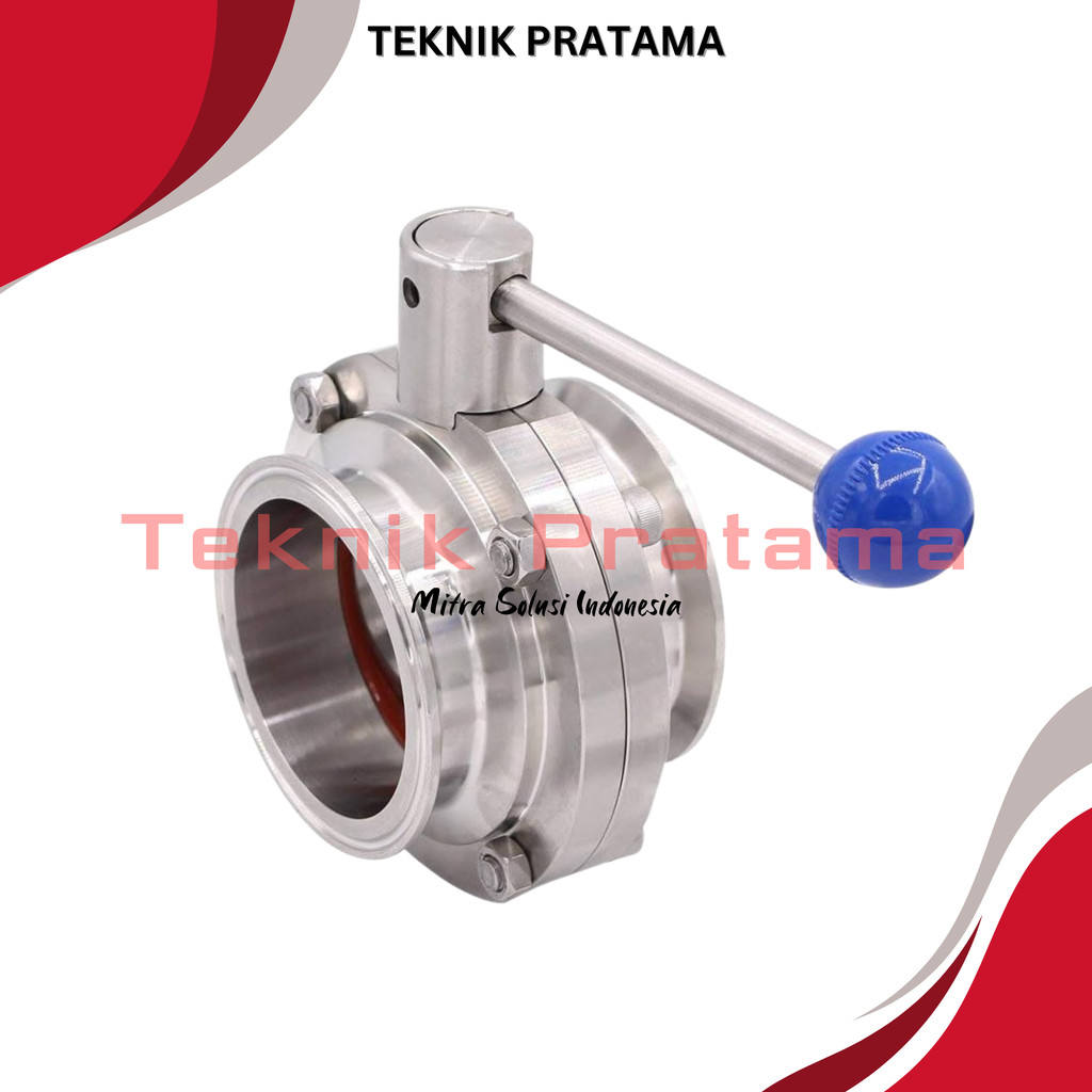 Jual 4" Butterfly Valve Ferrule Connection Sanitary SS 316 Dia 4" Inch ...
