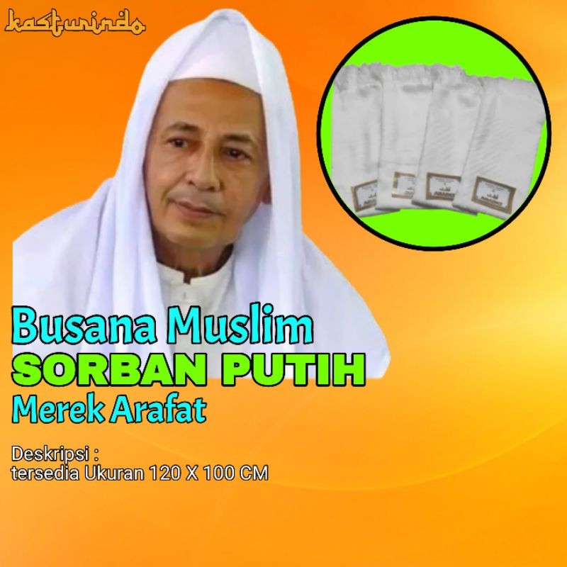 Jual Kain Sorban Putih Polos Merk Arafat 100x120 CM | Shopee Indonesia