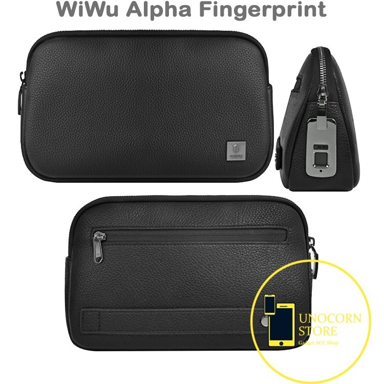 Jual Clutch Bag Pria WiWu Alpha Fingerprint Lock Pouch Gadget Storage ...