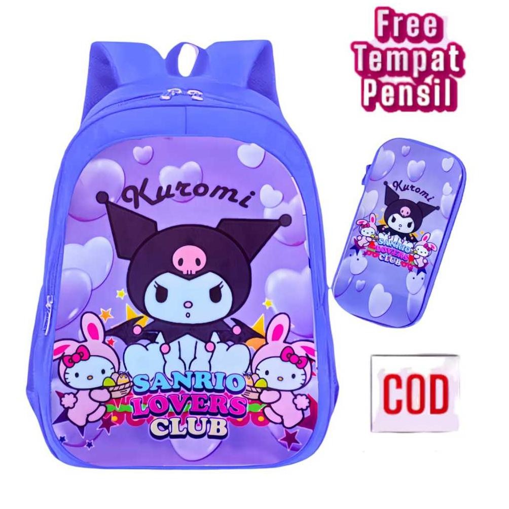 Jual 11.11 Tas Kuromi Tas Anak Sekolah Perempuan Tk Sd Motip Kuromi Sanrio Tas Anak Terbaru ...