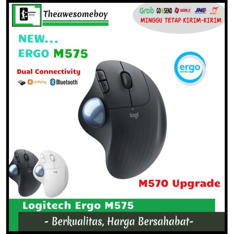 Jual Logitech Ergo M575 Wireless Dual Mode Bluetooth Trackball M570 ...