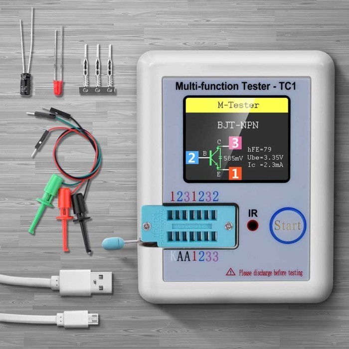 Jual Multi-Function Tester TC1 LCR ESR Meter Transistor Zener Kapasitor ...