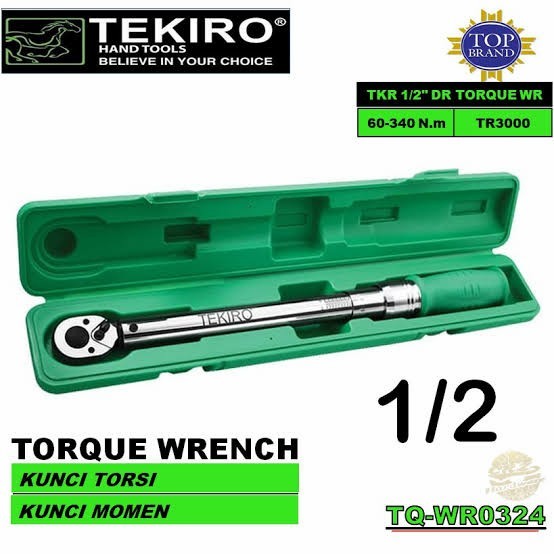 Jual Tekiro kunci torsi 1/2" TR3000 Dr torque wrench 60-340 Newton meter | Shopee Indonesia