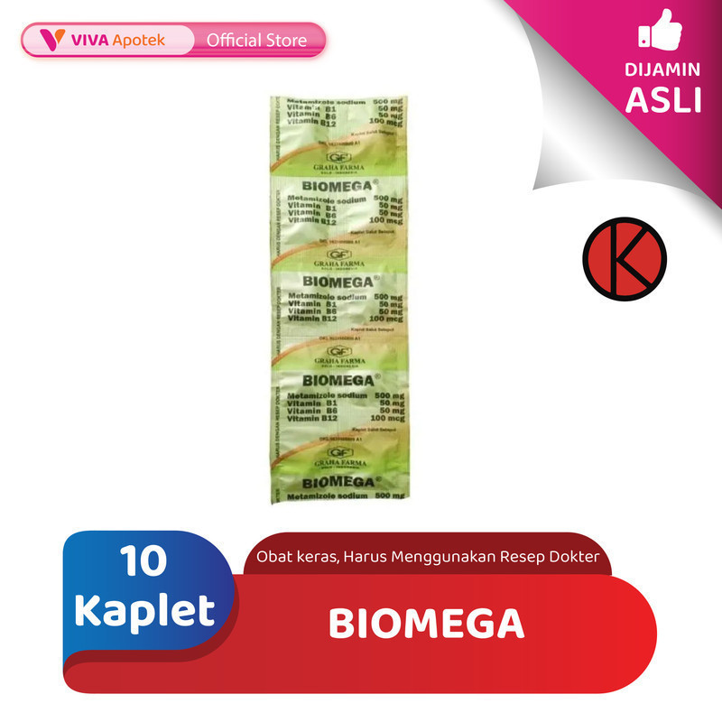 Jual Biomega / Methampyrone & Vitamin B1,B6,B12 / Anti Nyeri (10 Kaplet ...