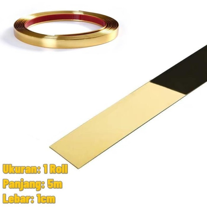 Jual Jual Paling Dicari 5M Rol List Plat Strip Rror Gold Wall Molding ...
