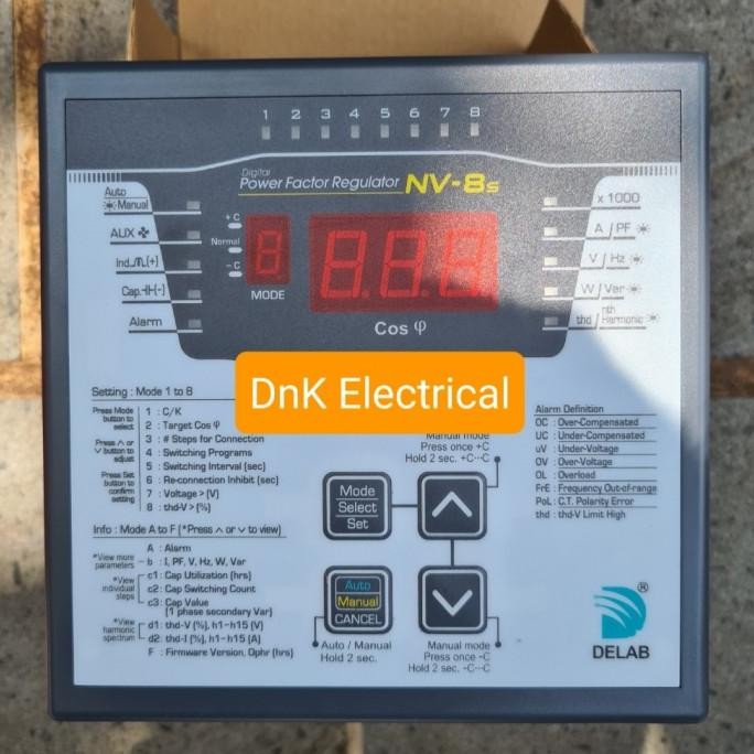 Jual POWER FACTOR REGULATOR 8 STEP NV-8S MERK DELAB ORIGINAL DAN ...