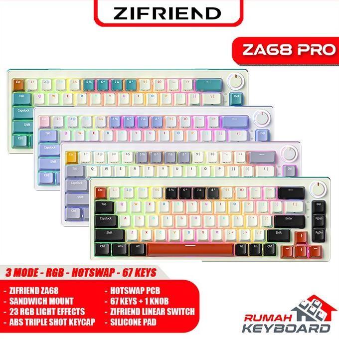 Jual MECHANICAL KEYBOARD - ZIFRIEND ZA68 PRO - 65% - 3 MODE - RGB ...