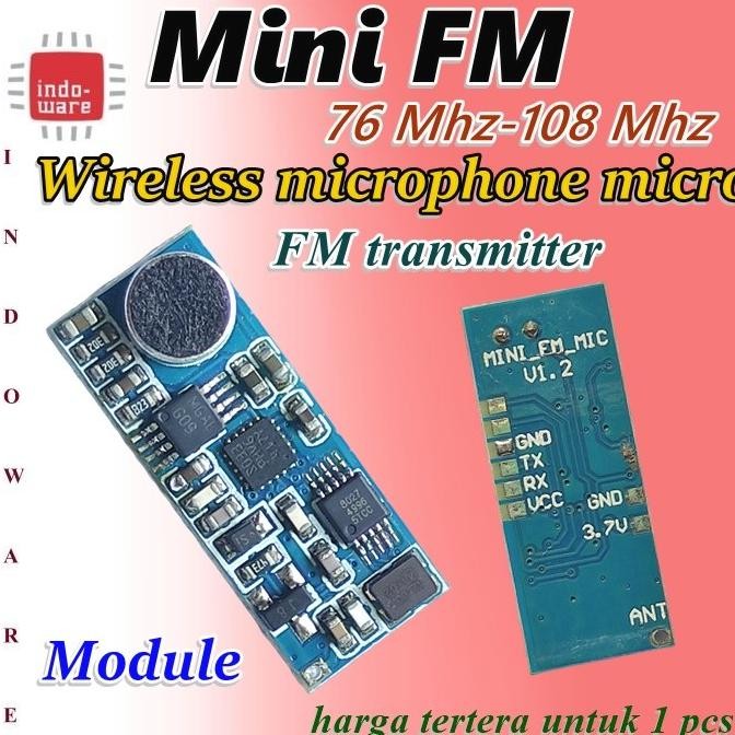 Jual MINI FM WIRELESS MICROPHONE MICRO FM TRANSMITTER MODULE 76MHZ ...
