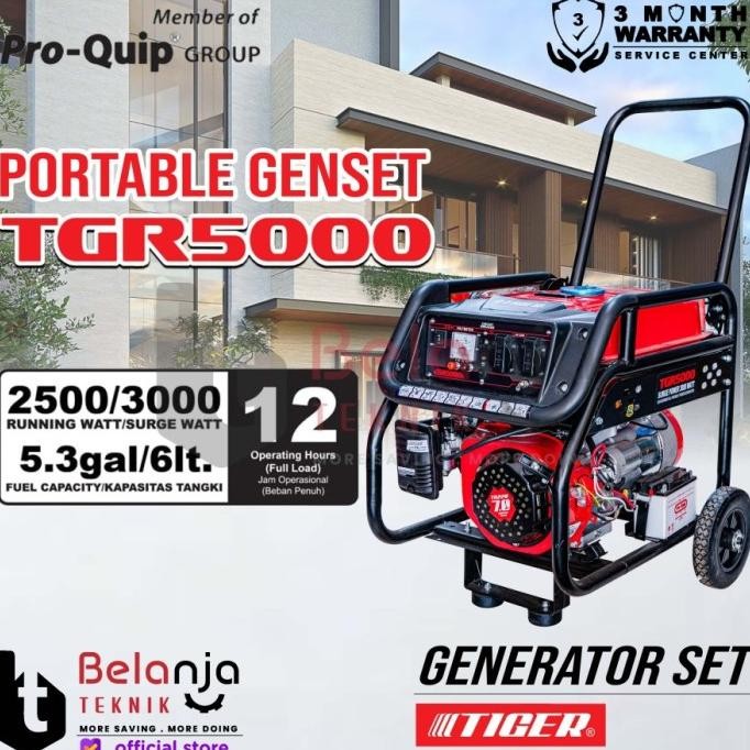 Jual Jual Tiger Generator Set Bensin Tgr 5000 2500 Watt Genset Recoil ...