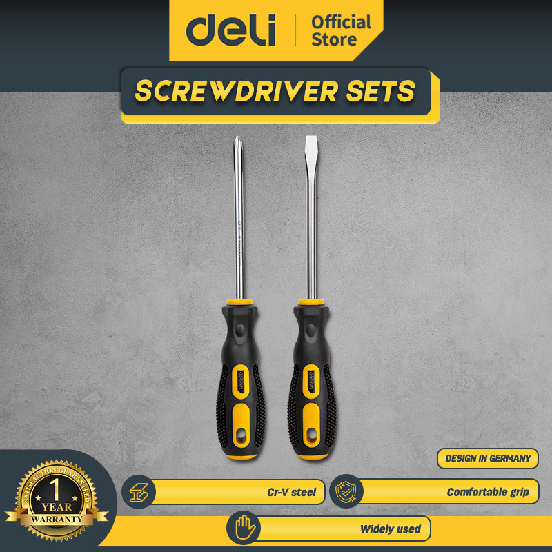 Jual Deli Screwdriver Sets/Set Obeng 2 Pcs Tip Magnetik Chrome vanadium DL260002B /Alat Perkakas ...
