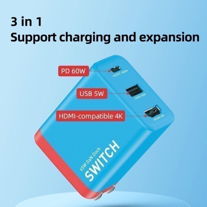 Jual M365 Switch Tv Dock Hdmi Gan 65W Fast Charger For Nintendo Samsung ...
