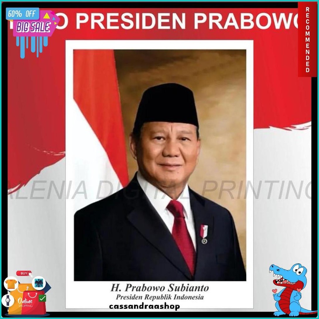 Jual (Poster 21X30 Cm) Foto Presiden Prabowo Subianto Wakil Presiden Gibran Raka Buming (Murmer ...