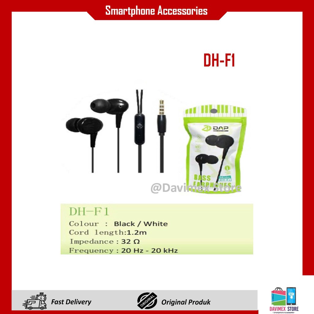 Jual [ORI] DAP DH-F1 Headset DAP Packing Dus Satuan Headset | Shopee ...