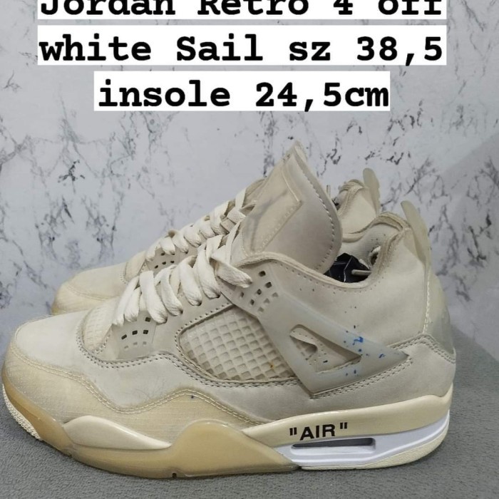 Jual NIKE AIR JORDAN RETRO 4 X OFWHITE SZ 38,5 INSOLE 24,5CM | Shopee ...