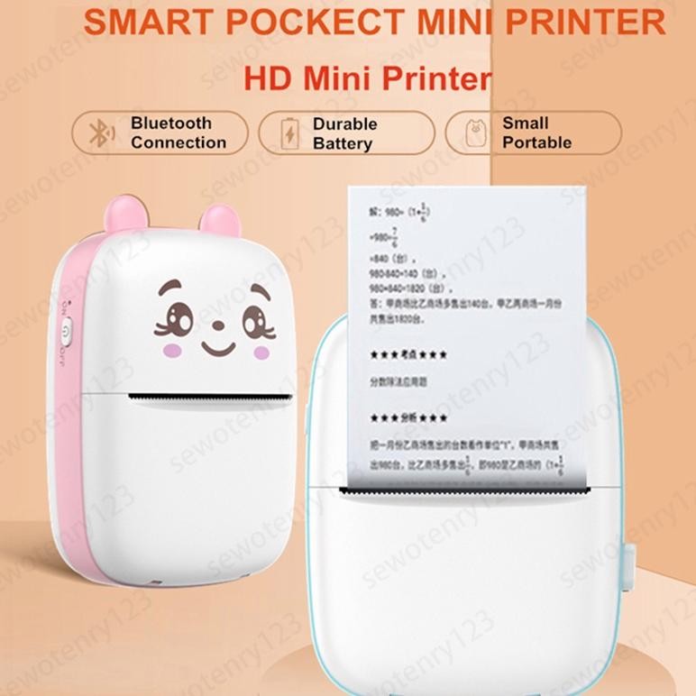 Jual yui-7 COD Mini Thermal Printer Bluetooth Printer Portable Tanpa Tinta Termal Printer Label ...