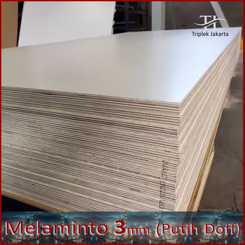 Jual Triplek Melamin 3mm 40x220 cm | ISI 3 LEMBAR | Putih Doff 1 Muka ...