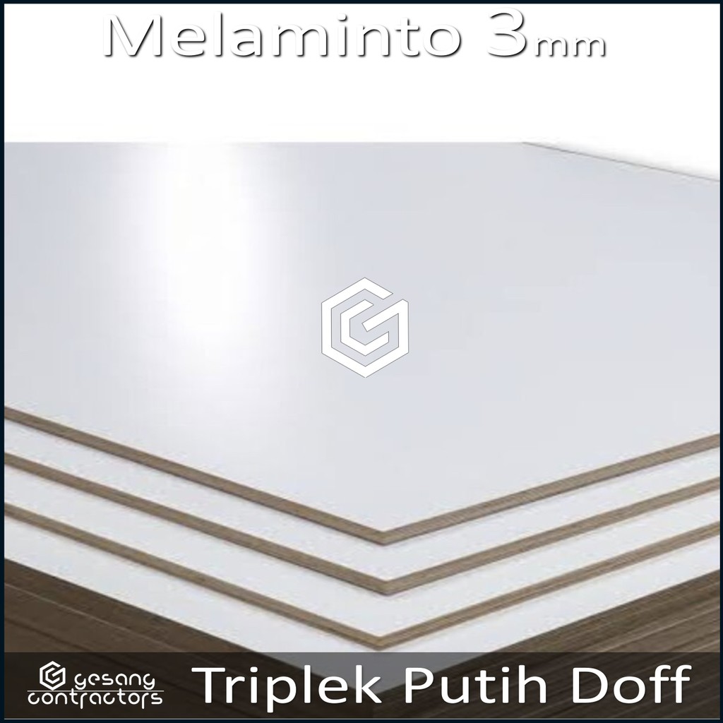 Jual Triplek Putih 3mm 20x90 cm | ISI 2 LEMBAR | Melamin Putih Doff 1 ...
