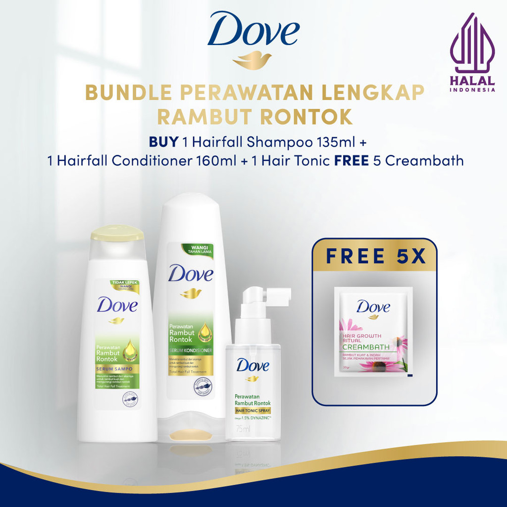 Jual Bundle Perawatan Lengkap Rambut Rontok - Dove Anti Hair Fall ...