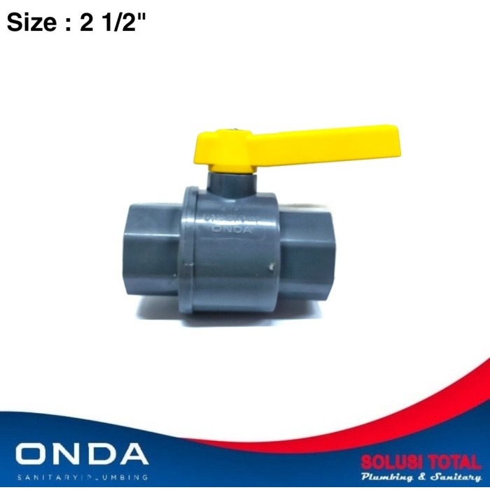 Jual Ball Valve PVCBV 2 1/2" Polos Stop Kran Plastik PVC kuning 2 1/2" ONDA | Shopee Indonesia