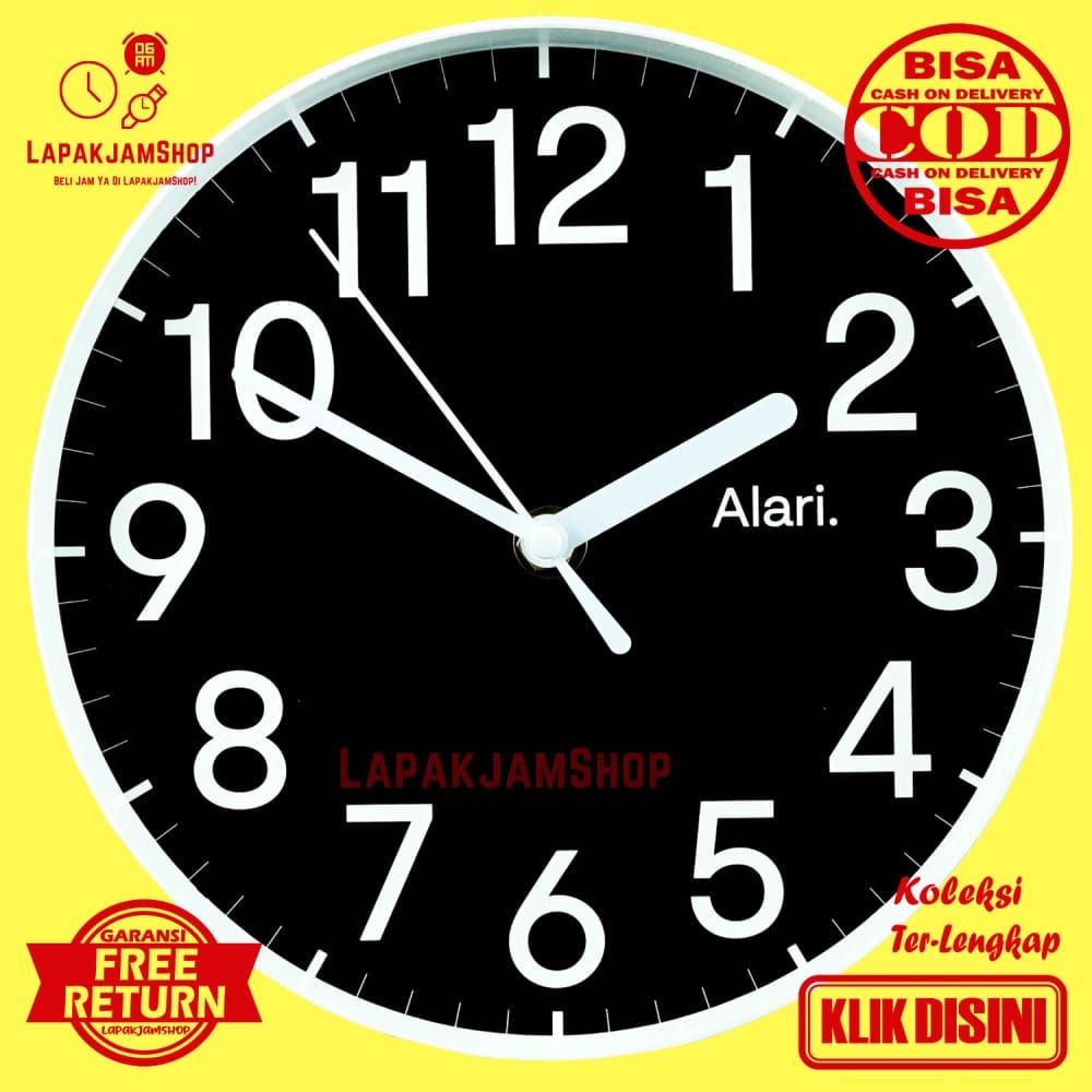 Jual Jam Dinding Quartz Minimalis Minimalis Unik AL1113-1088 Hitam ...