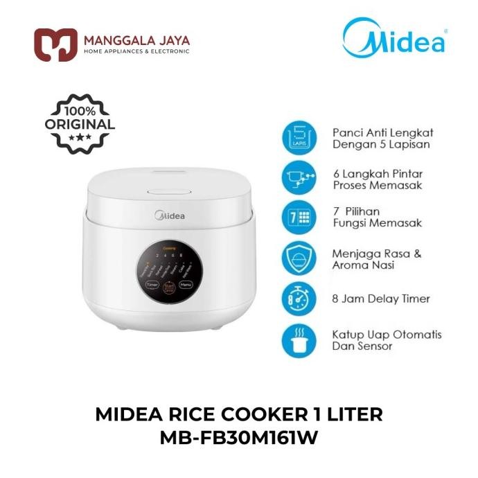 Jual MIDEA DIGITAL RICE COOKER 1 LITER MB-FB30M161W 2410T | Shopee ...