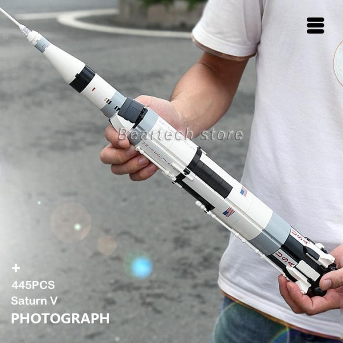 Jual 445pcs Mainan Lego Seri Apollo Saturn V Rocket Space Exploration ...
