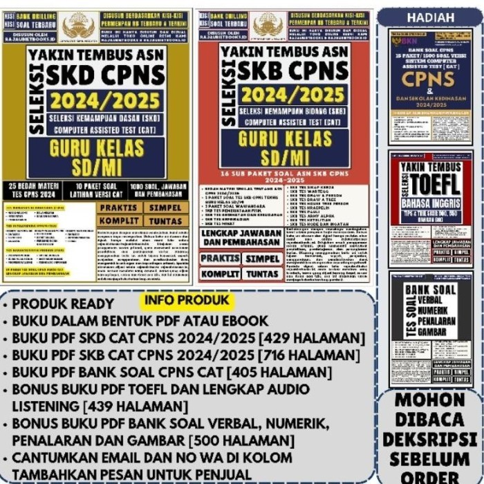 Jual Buku Yakin Tembus Asn Cpns Cat Skd & Skb Cpns Guru Kelas Sd / Mi 2024-2025 Terbaru Dan ...
