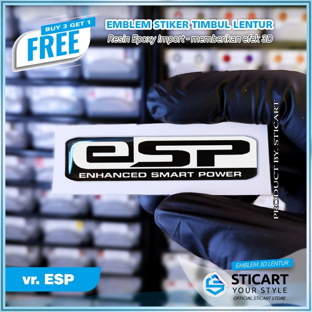 Jual EMBLEM ESP ORI TIMBUL STIKER MOTOR ESP Box Filter 3D EMBLEM TIMBUL ...