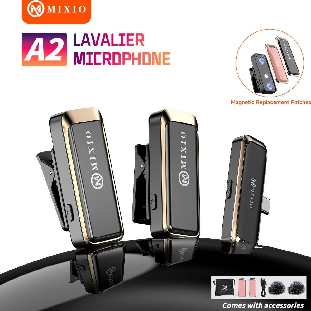 Jual Microfon Wireless Mixio A1 A2 Microphone Wireless Mic Clip On Live ...