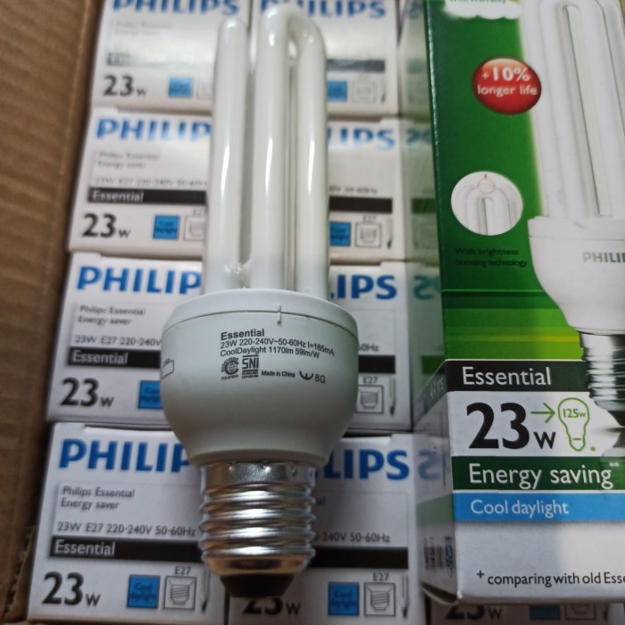 Jual lampu essential 23w philip / essential 23 watt e27 | Shopee Indonesia