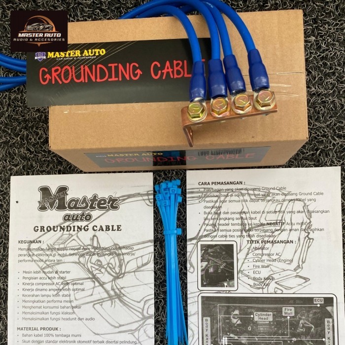 Jual Kabel Grounding Mobil 4Titik 10Mm Master Auto Terbaru | Shopee ...