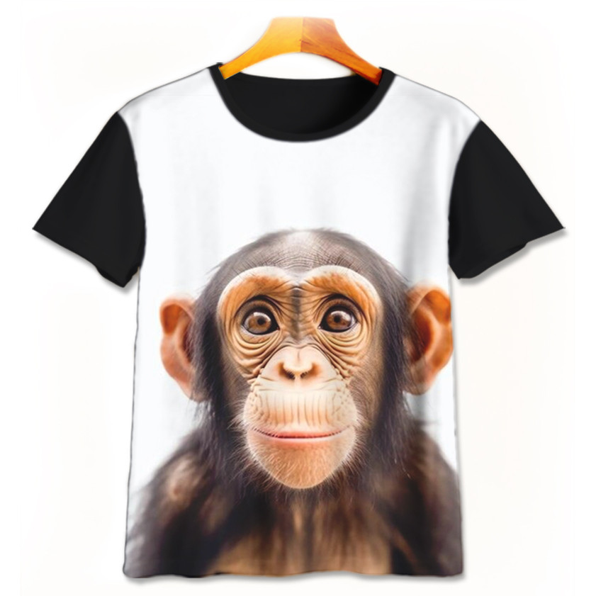 Jual Baju Kaos Anak Monyet Simpanse Hewan Lucu C5 Film Kartun Sablon ...