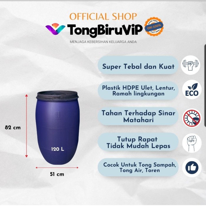 Jual Ready 120L Tong Biru / Tong Sampah / Gentong Air/Drum murah ...