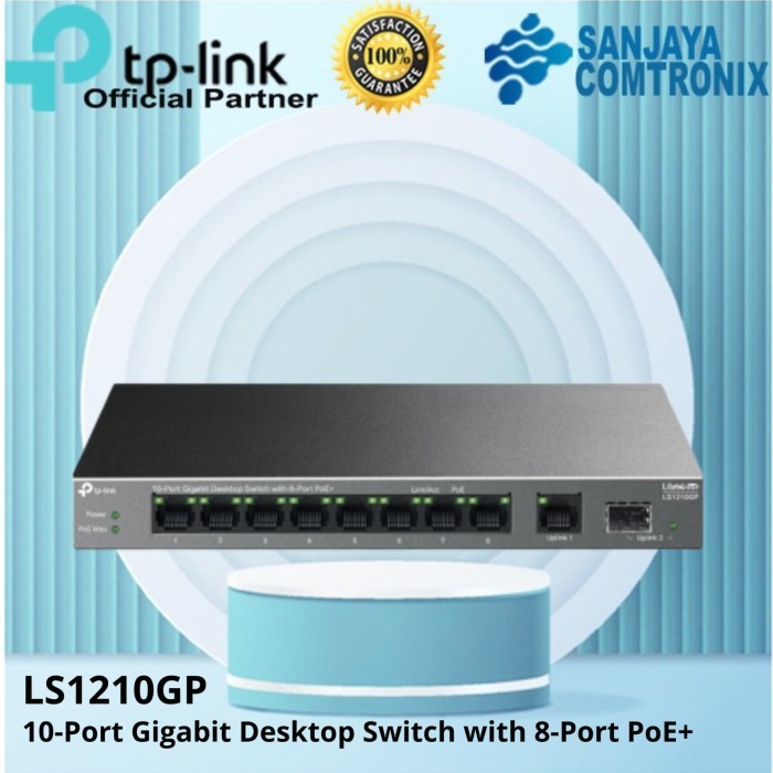 Jual TP-LINK LS1210GP 10-Port Gigabit Desktop Switch with 8-Port PoE+ ...