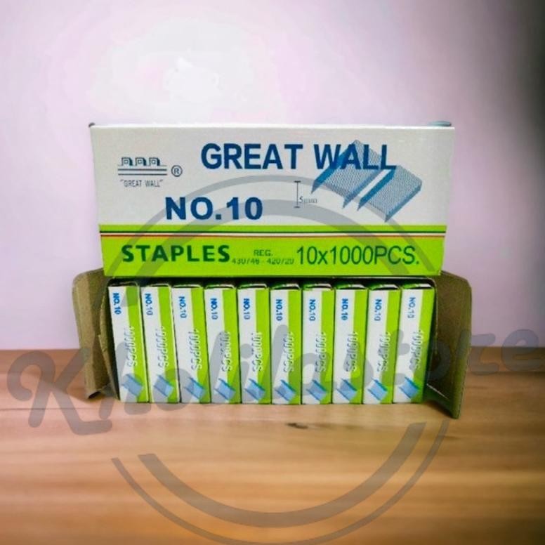 Jual Terbaru (1 Pack) Isi Stapler Refill Staples Great Wall No. 10 ...