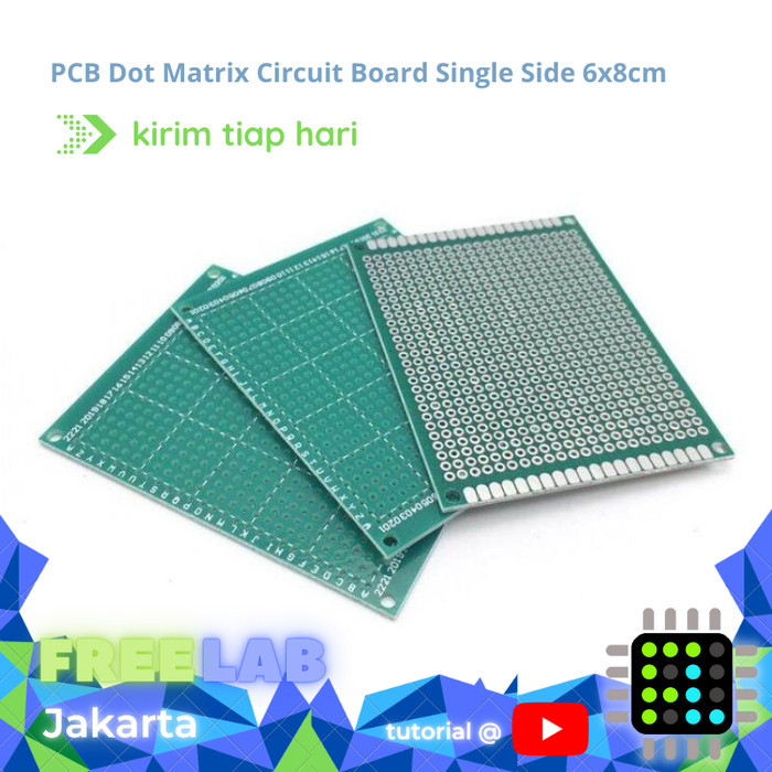 Jual PCB Dot Matrix Circuit Board FR4 Single Side 6x8cm 6x8 cm PCB ...