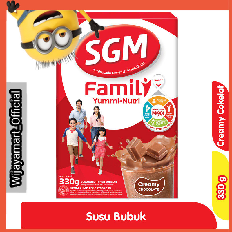 Jual SGM Family Yummi Nutri Creamy Cokelat Susu Bubuk Keluarga 330 g | Shopee Indonesia