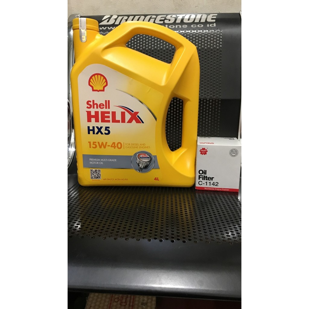 Jual Paket Oli Shell Helix Hx5 15W40 Dan Filter Oil Oli Semua Jenis ...
