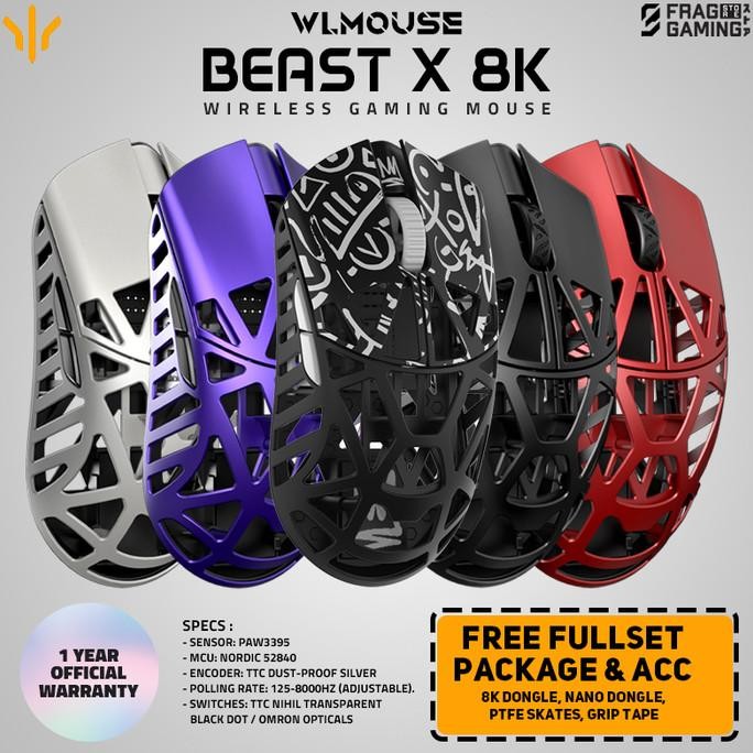 Jual WLMouse Beast X 8K Wl Mouse BeastX Wireless Gaming Mouse ...