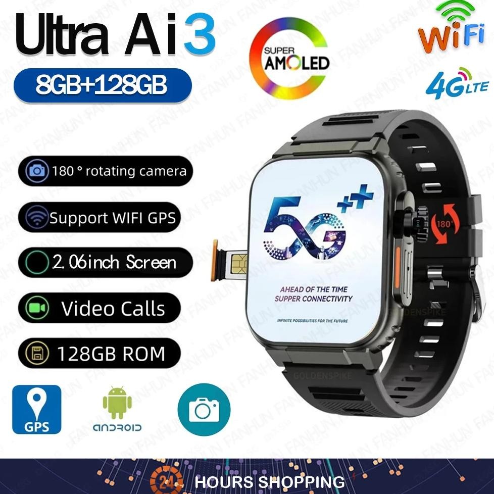 Jual ULTRA AI 3 4G FULL NETCOMS SMART WATCH 4G ANDROID WATCH SIM CARD ...